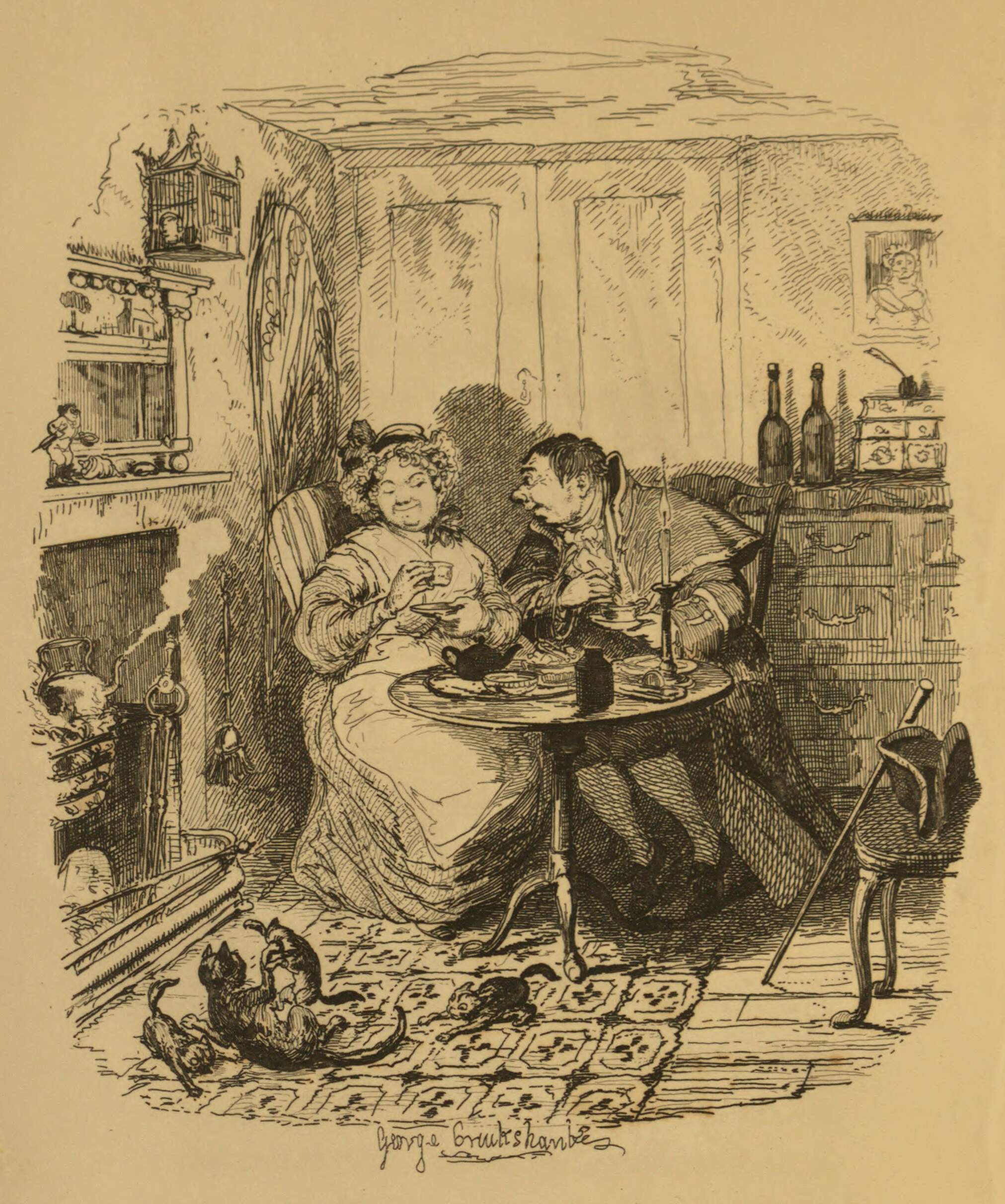 Mr. Bumble and Mrs. Corney – Old Book Illustrations