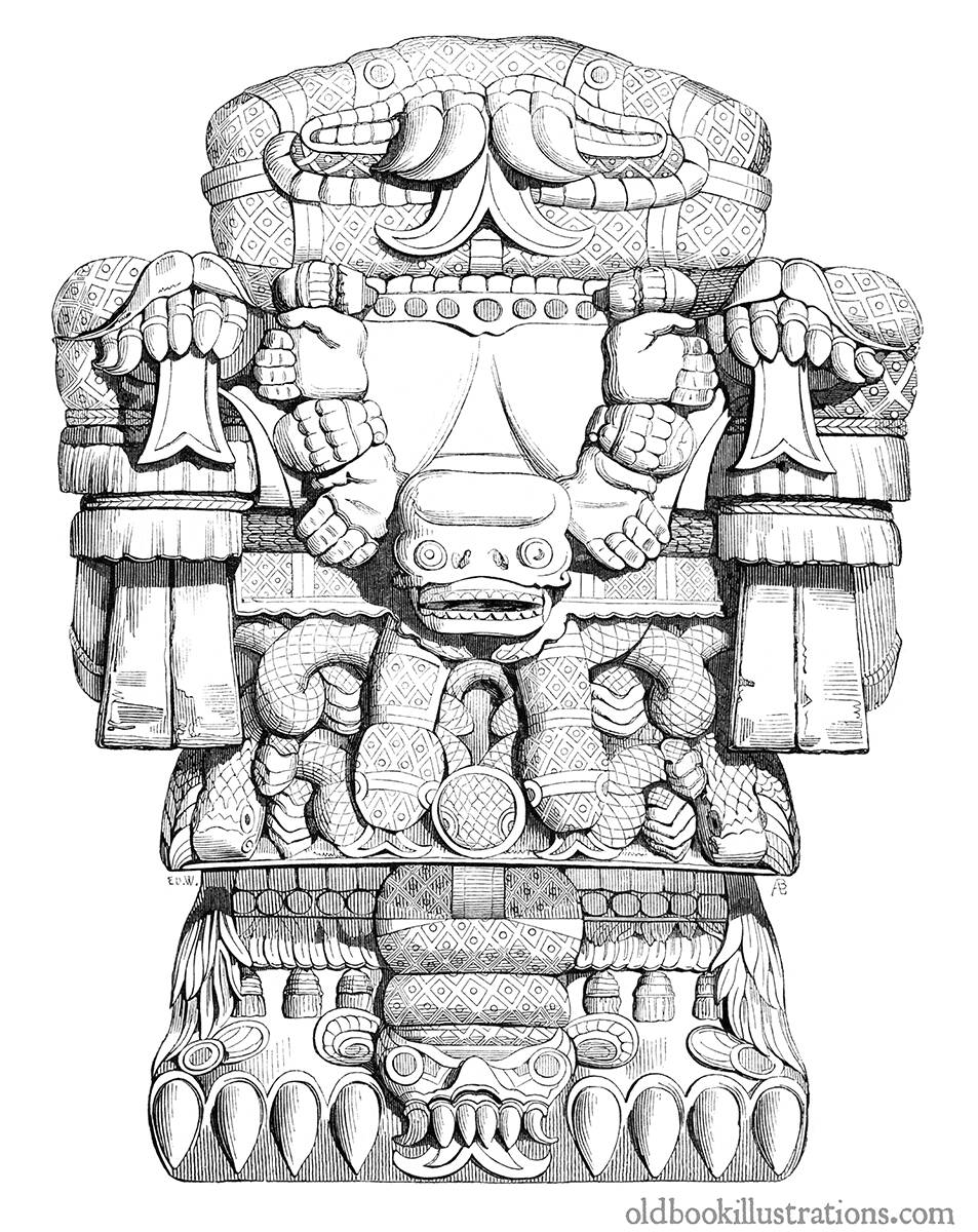 Aztec Goddess Coatlicue – Old Book Illustrations