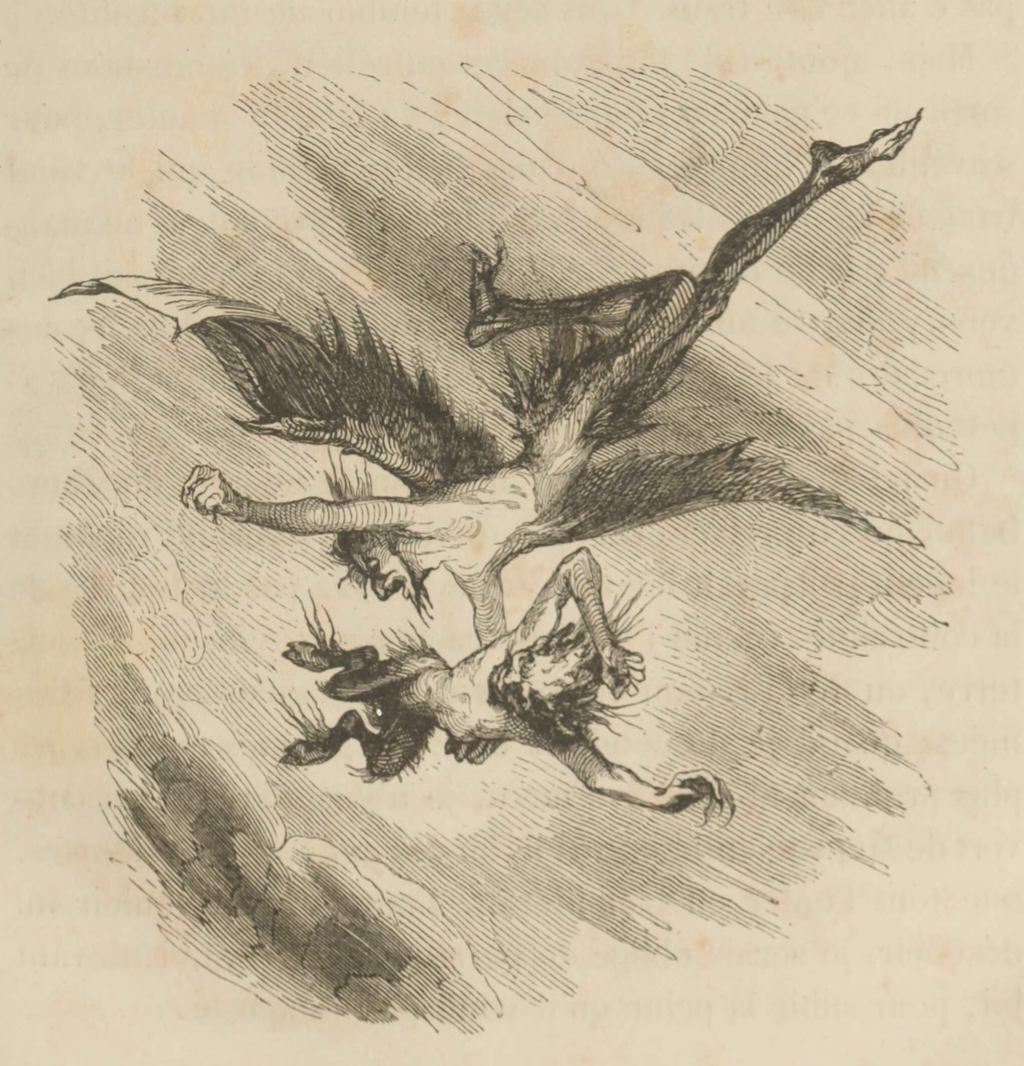 Devils Fighting – Old Book Illustrations