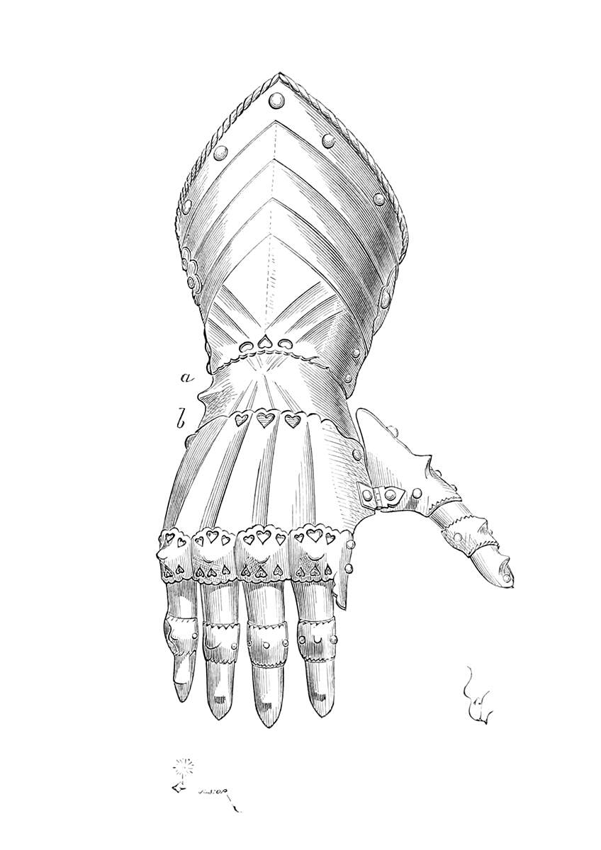 Fifteenth-Century Gauntlet – Old Book Illustrations