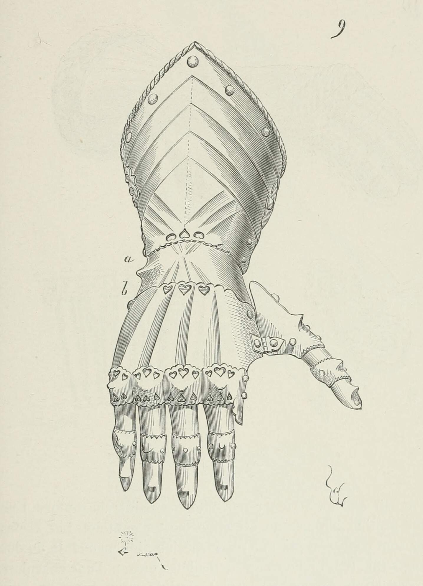 Fifteenth-Century Gauntlet – Old Book Illustrations