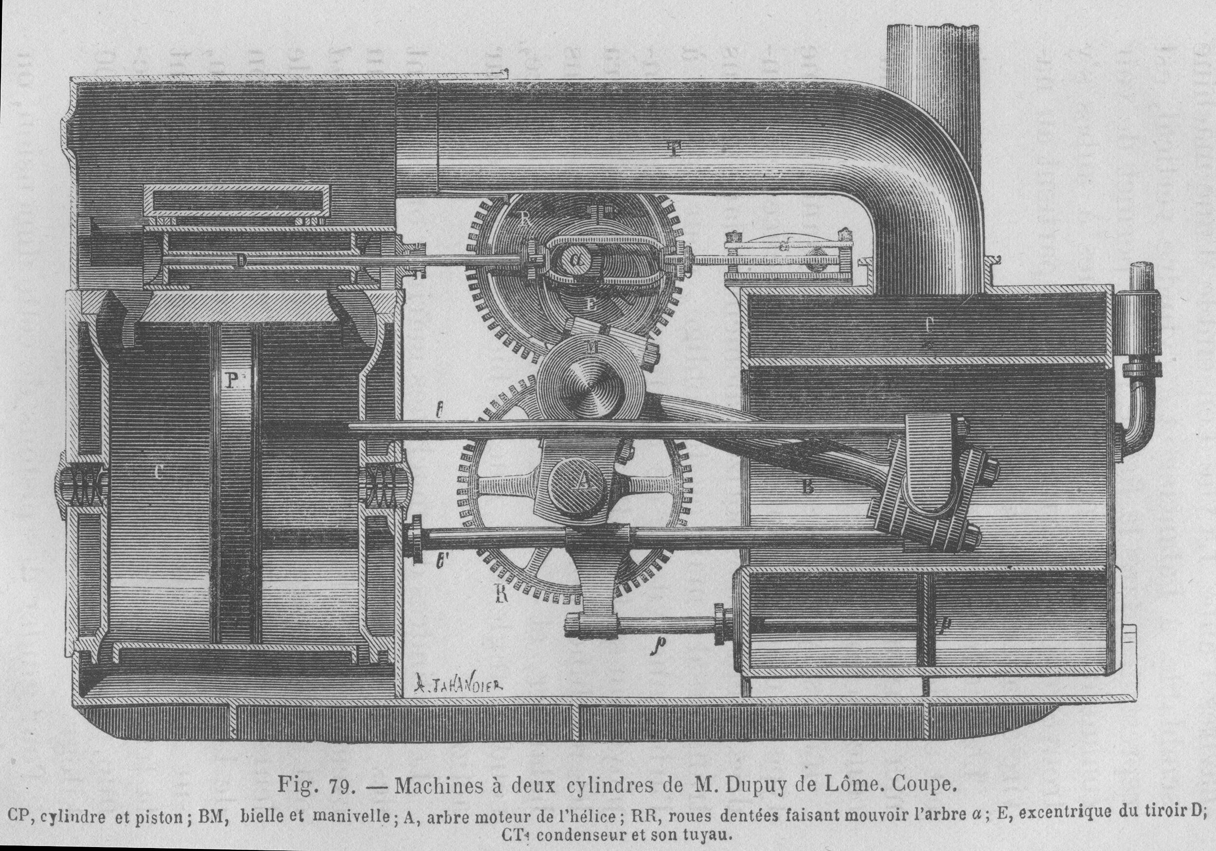 Two-Cylinder Steam Engine – Old Book Illustrations