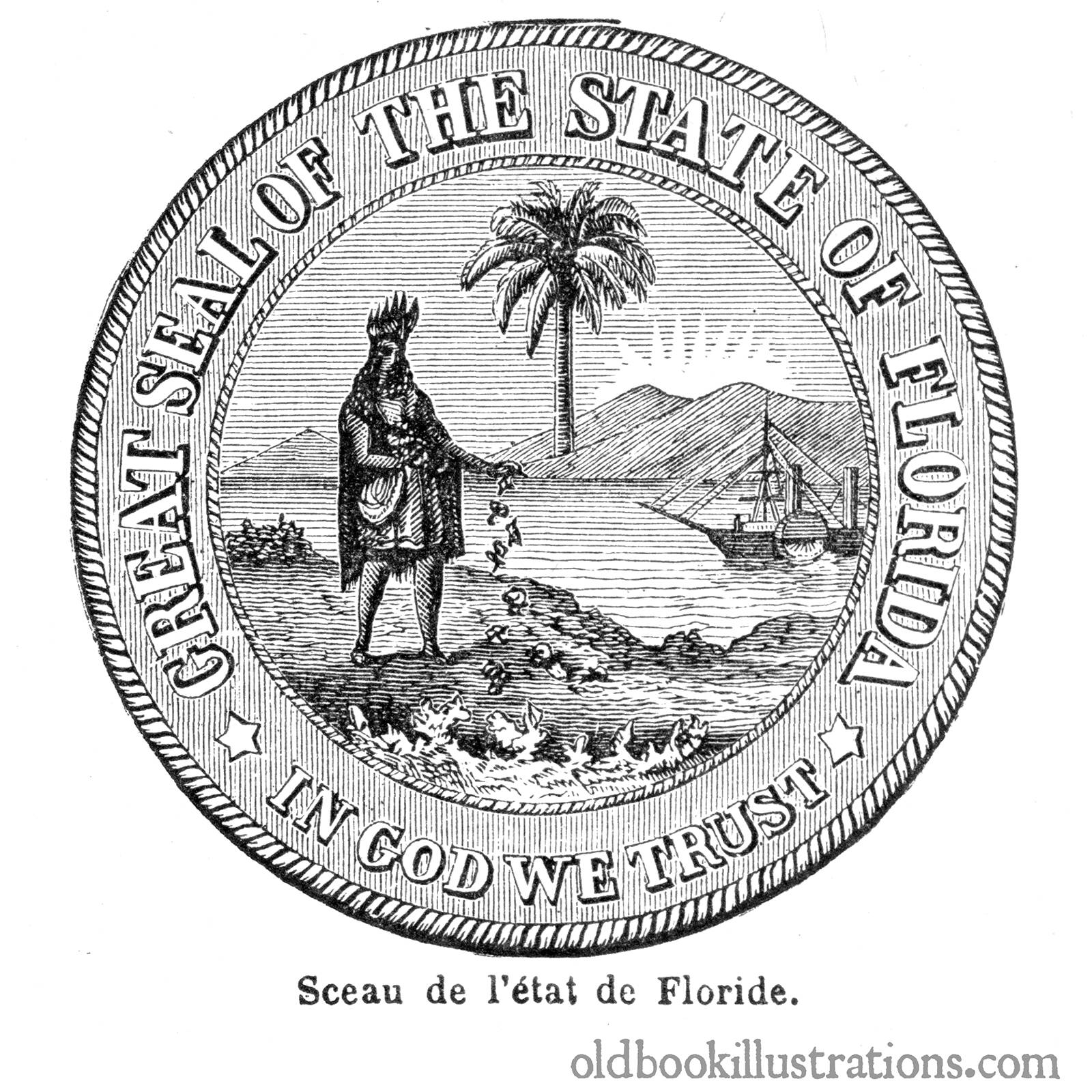 Florida State Seal – Old Book Illustrations