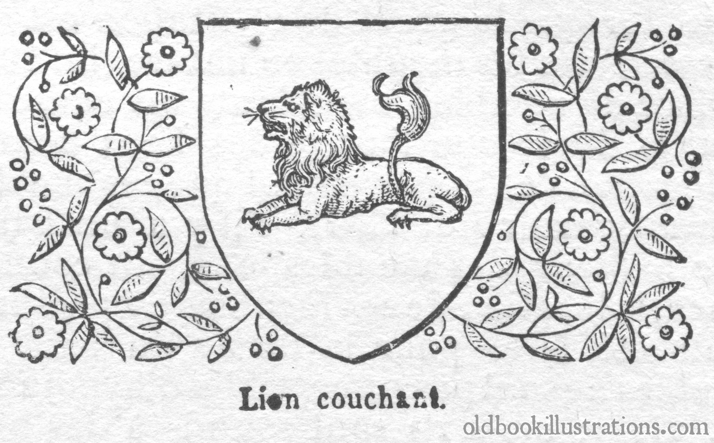 Heraldic Lion – Old Book Illustrations