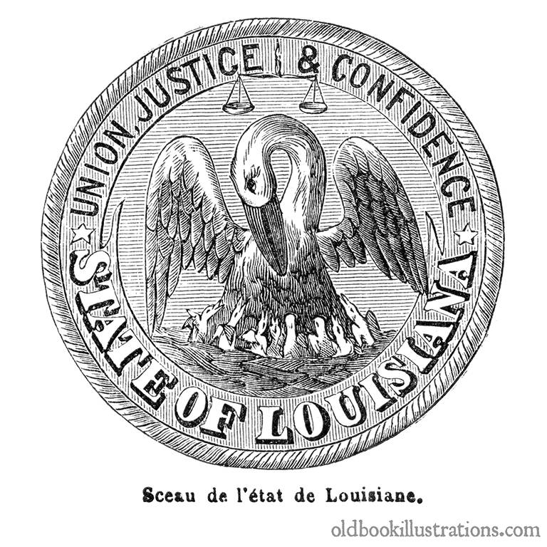 Louisiana State Seal – Old Book Illustrations