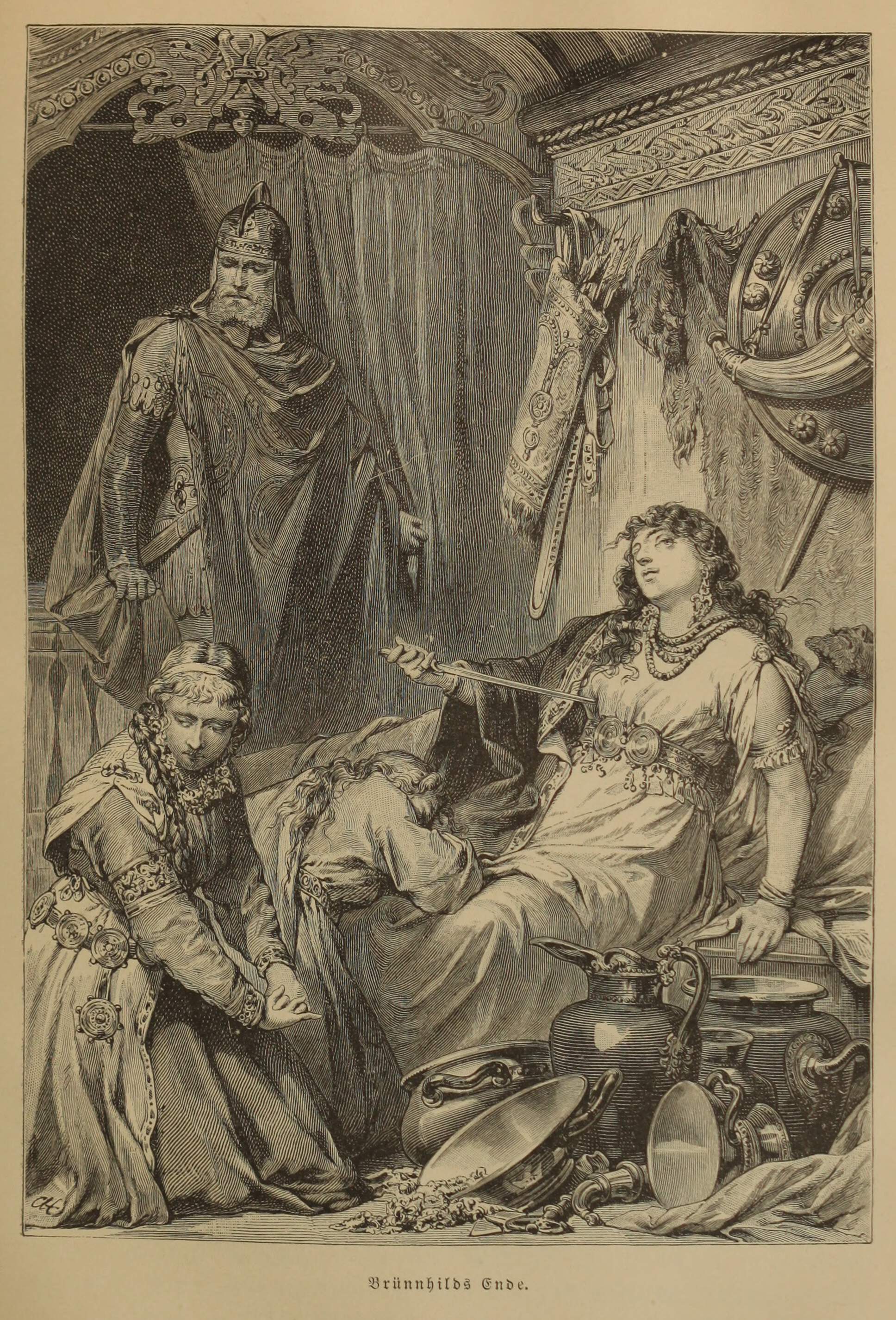 The End of Brunhilde – Old Book Illustrations