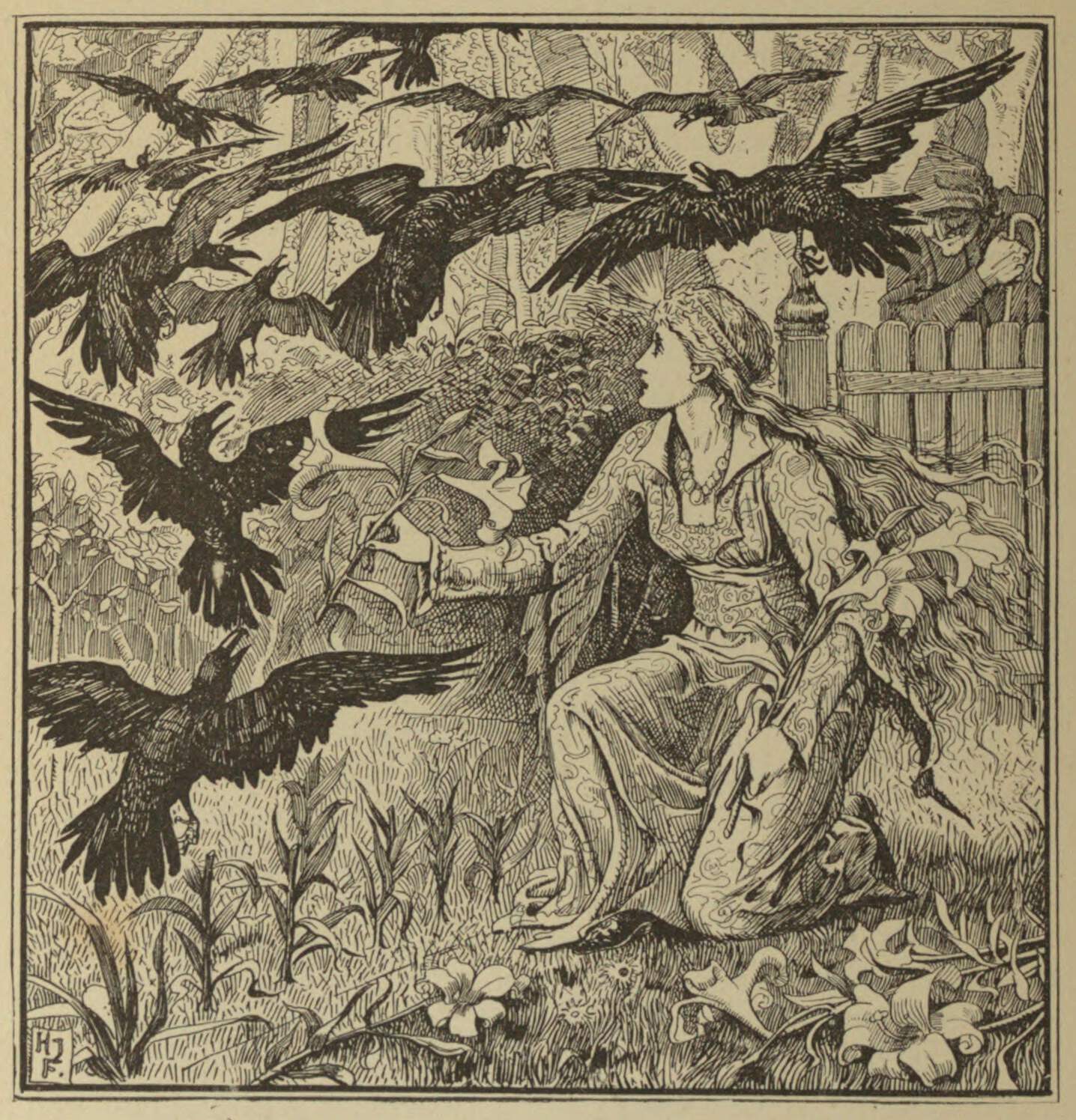 Turned into Twelve Ravens – Old Book Illustrations