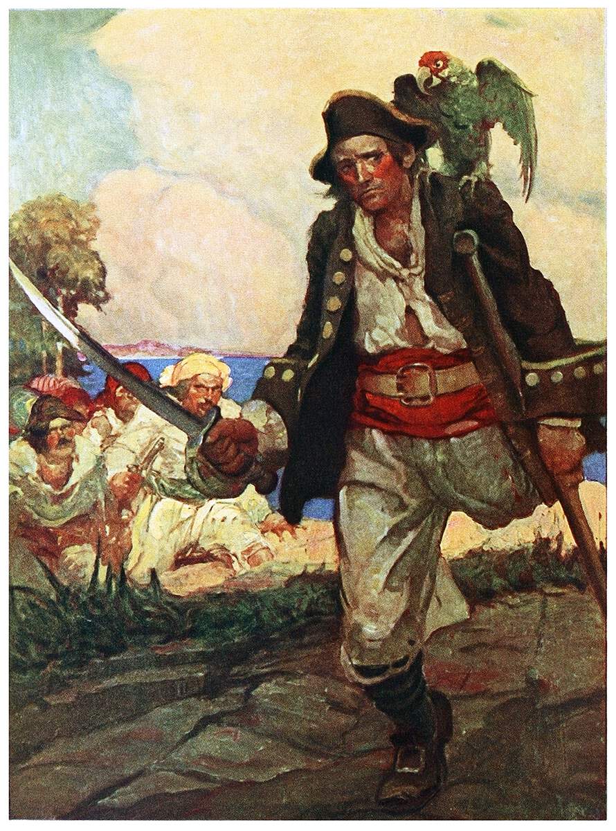 Treasure Island—Frontispiece – Old Book Illustrations